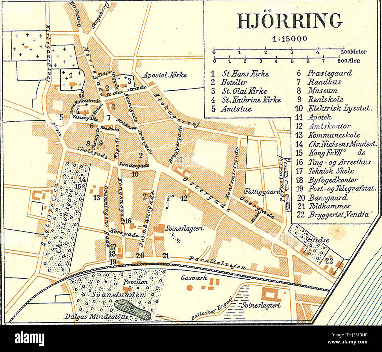 Hjorring, a town in Denmark, photographed around 1900, capturing the ...