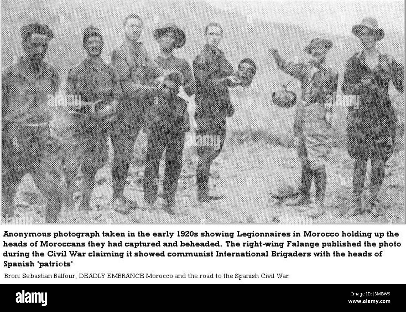 An original image depicting the massacre during the Rif War in 1922, a ...