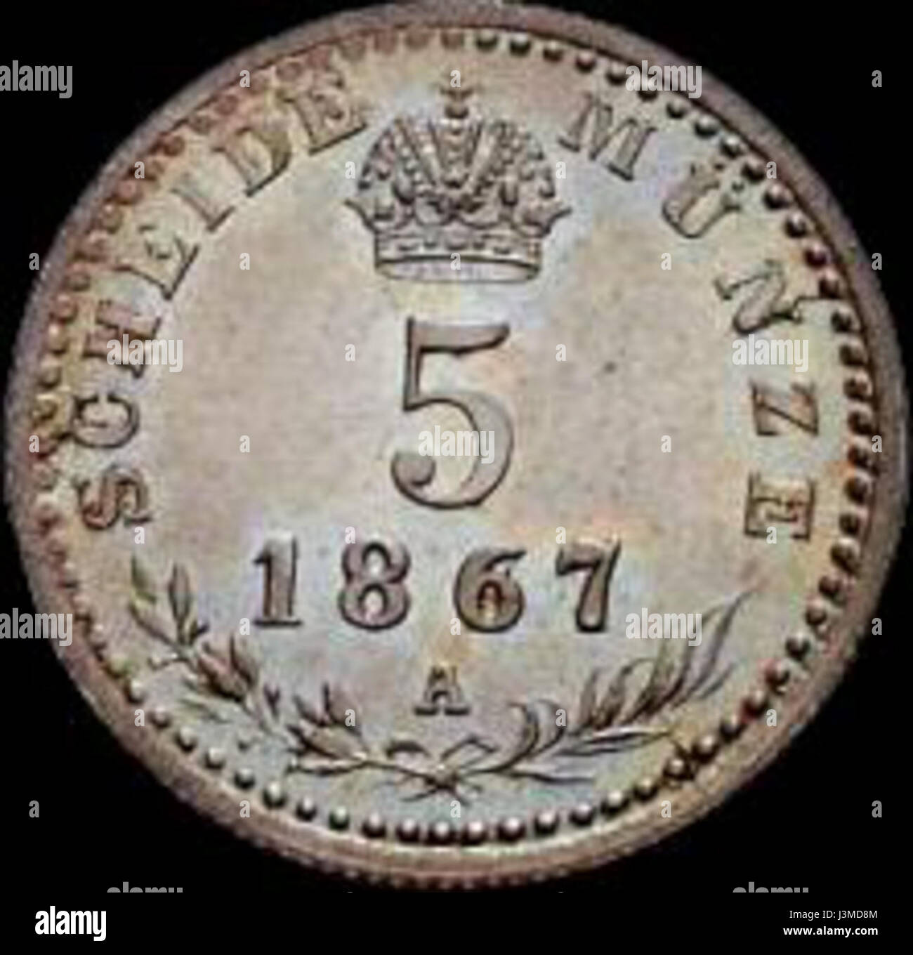 The 'GOW 5 kreuzer 1867 A reverse' image showcases the reverse side of ...