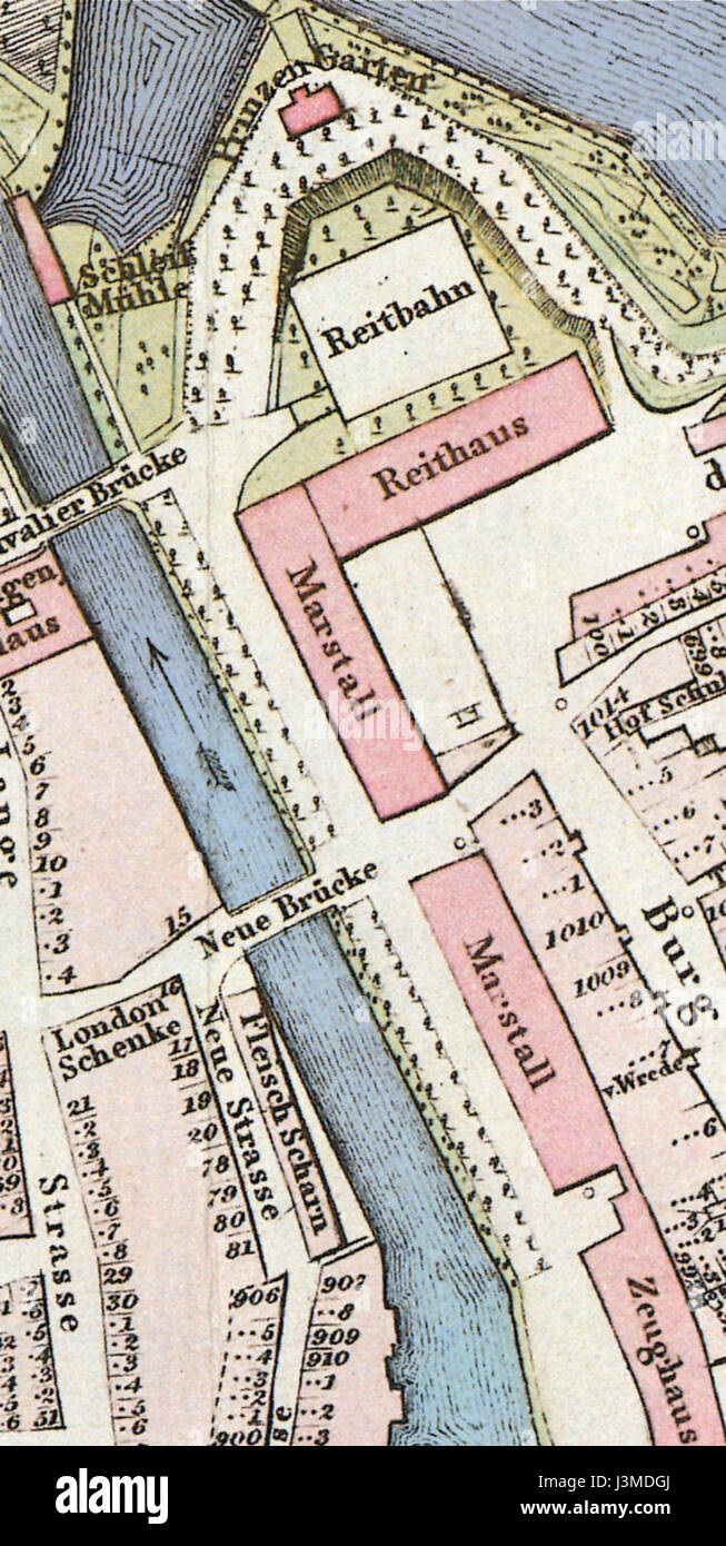 This map excerpt from the 1822 Hannover city plan highlights the ...