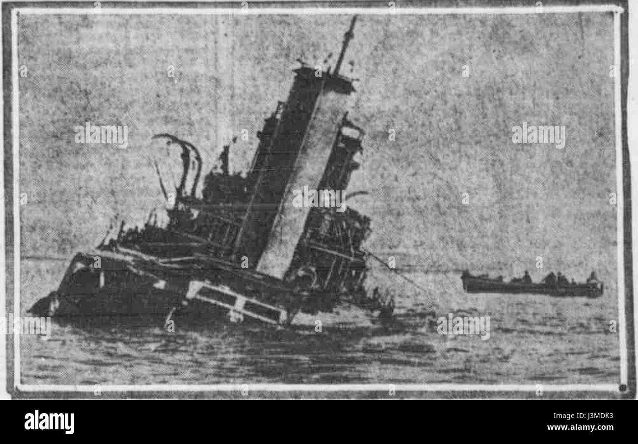 HMS Louis, a British warship, was stranded in Suvla Bay in 1915 during ...