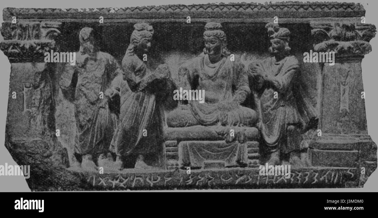 The Hashtnagar Pedestal, depicting a Bodhisattva from Gandhara, dated ...