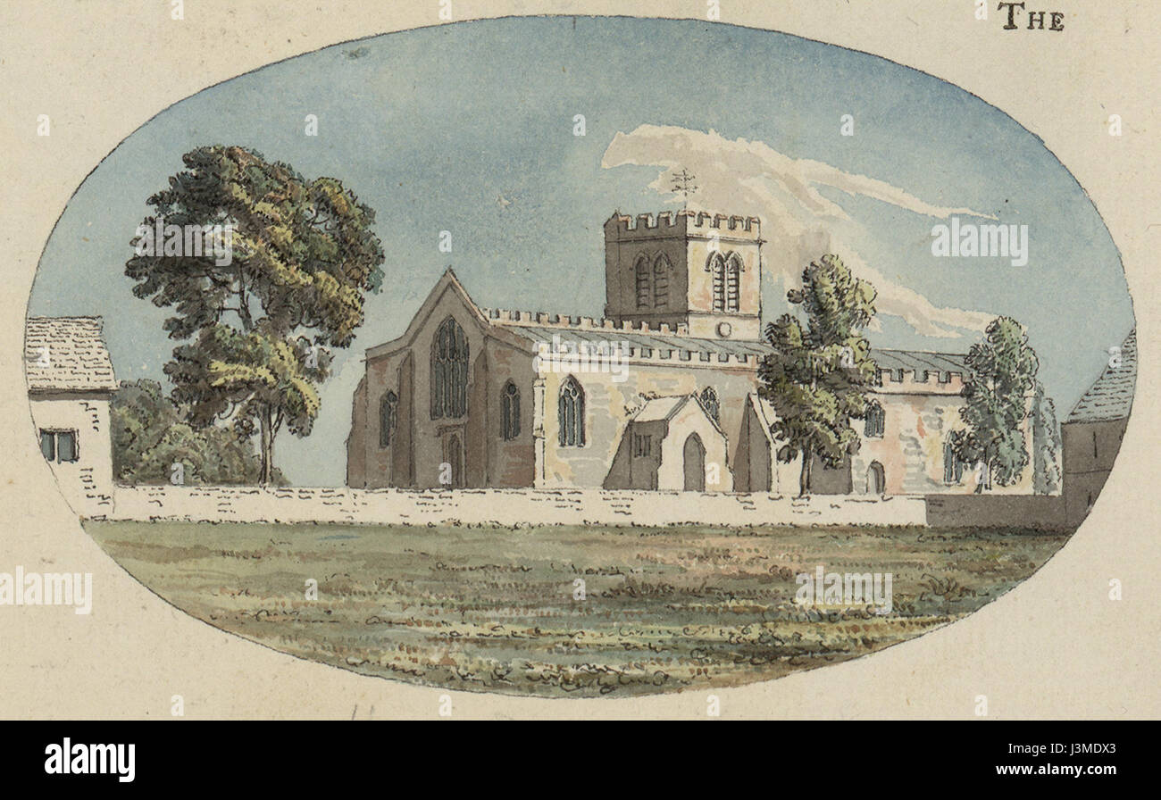 This refers to a depiction or image of Hawarden Church, a significant ...