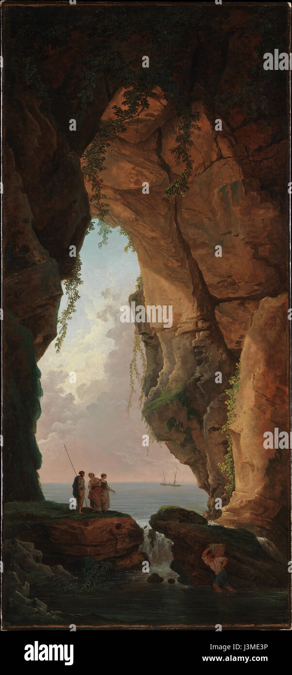 'The Mouth of a Cave' is a work by Hubert Robert, a French painter ...