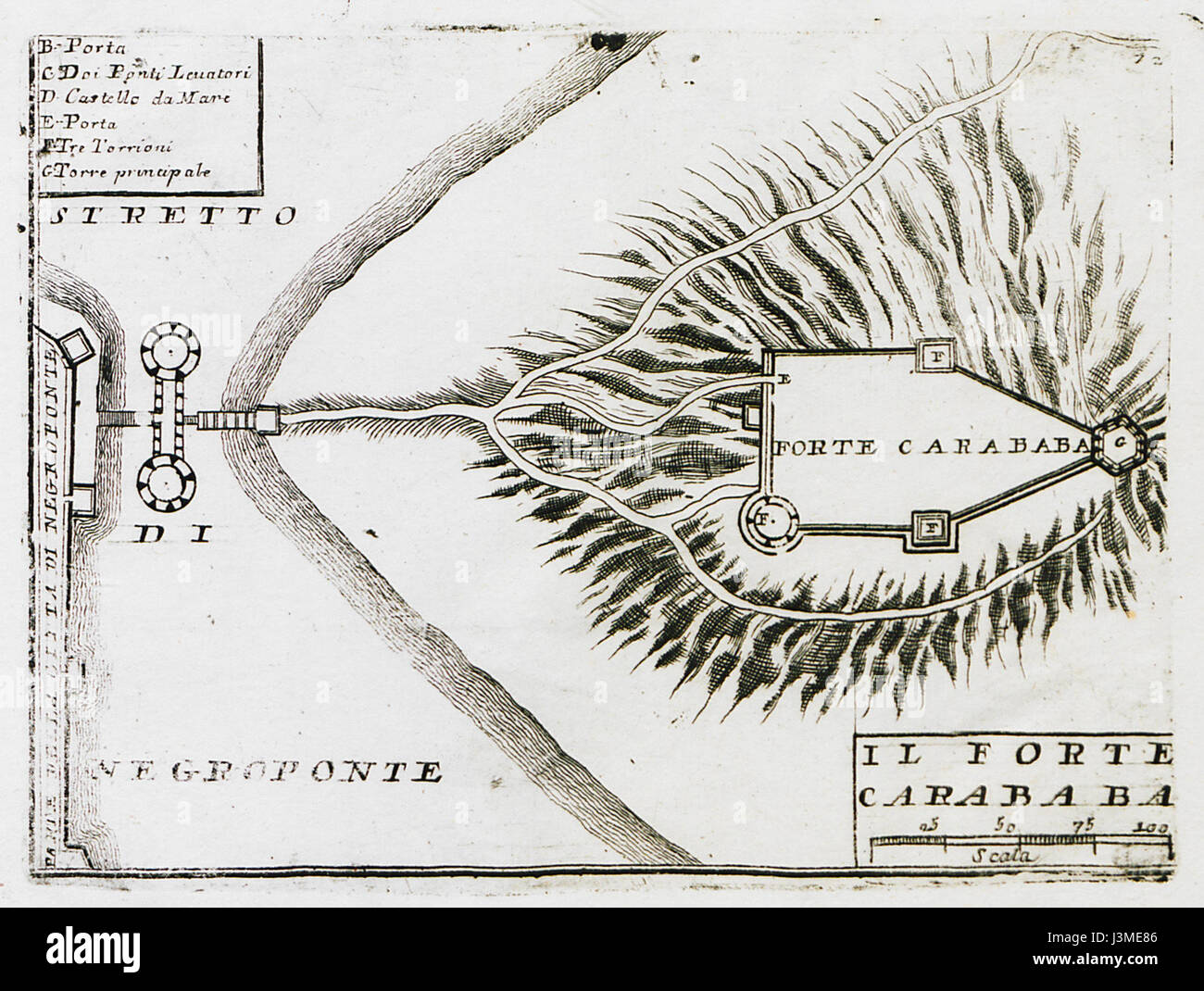 'Il Forte Carababa' by Vincenzo Maria Coronelli is a historical map ...
