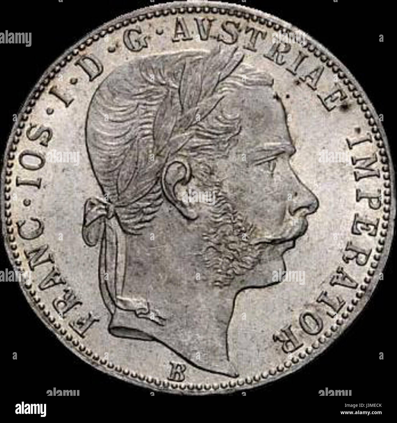 The obverse side of the GOW 1 gulden coin from 1866 features key ...