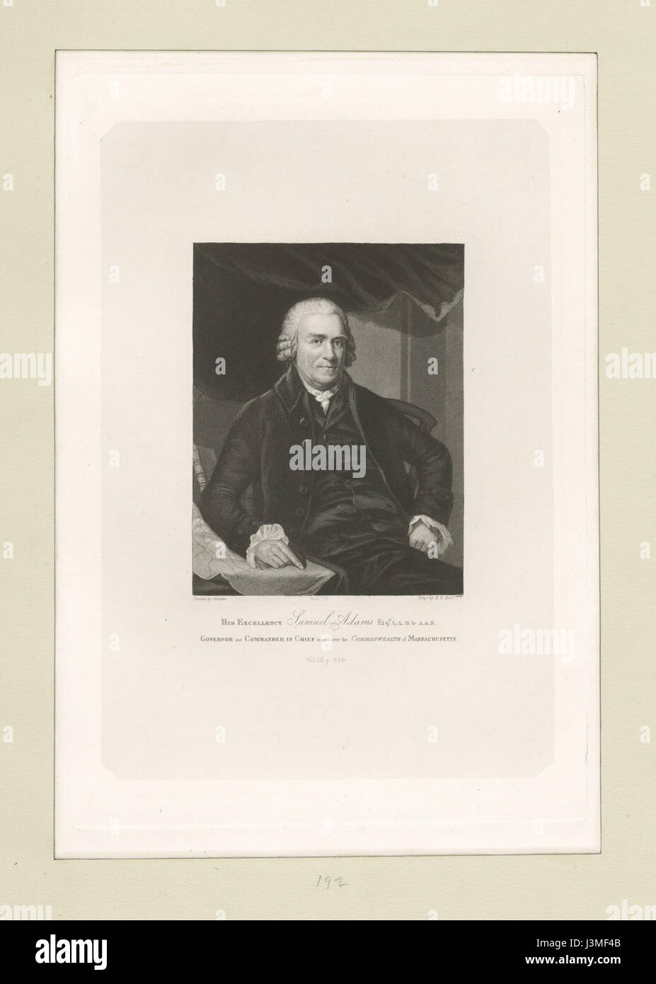 This portrait depicts Samuel Adams, a Founding Father of the United ...