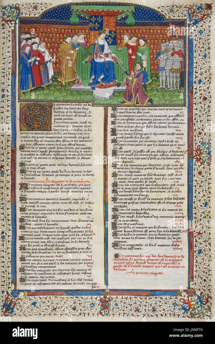 Henry VI enthroned Talbot Shrewsbury Book Royal MS 15 E VI 405r Stock ...