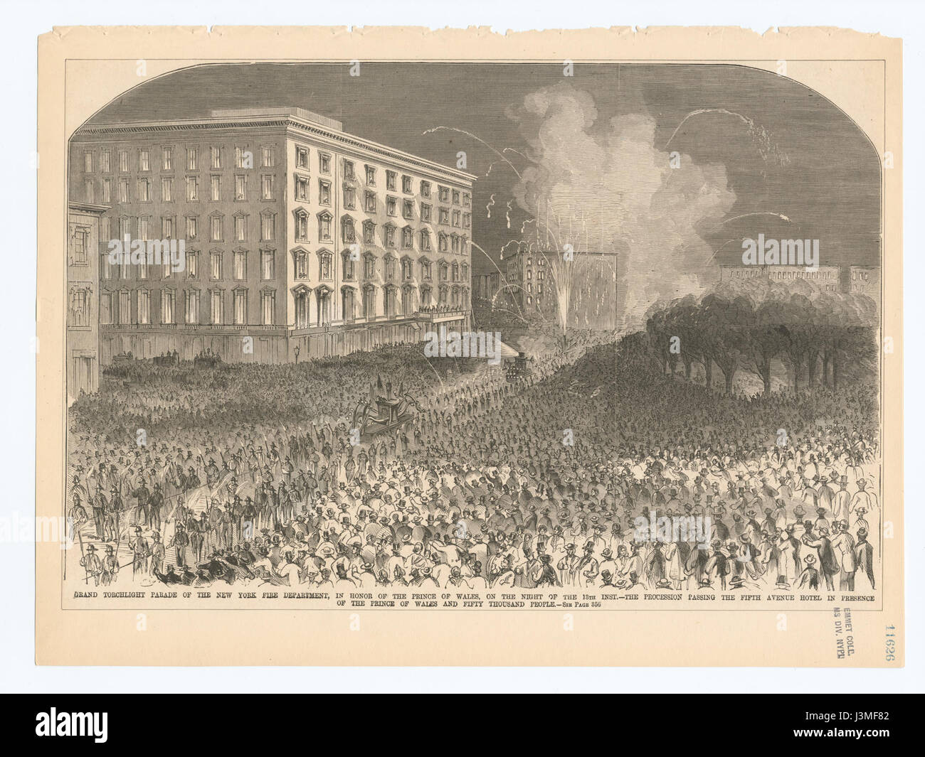 The Grand Torchlight Parade, held by the New York Fire Department in ...