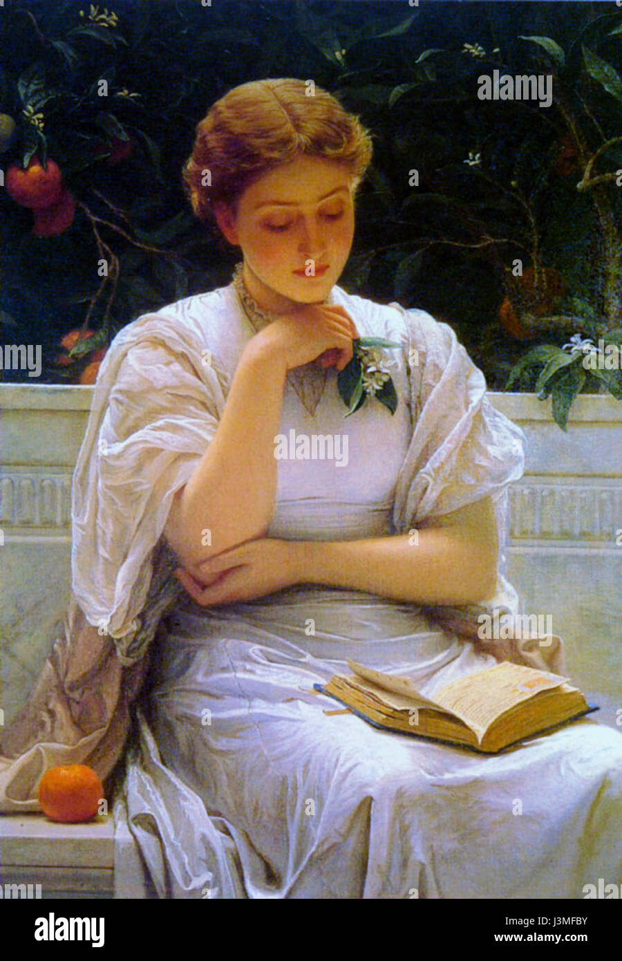 Girl Reading Charles Edward Perugini Stock Photo - Alamy