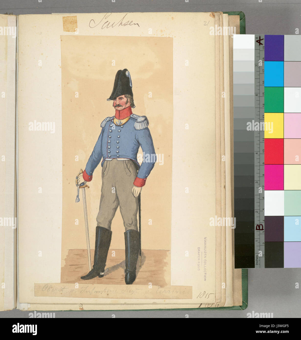 A historical document detailing events in Saxony, Germany, between 1814 and 1819, focusing on ...