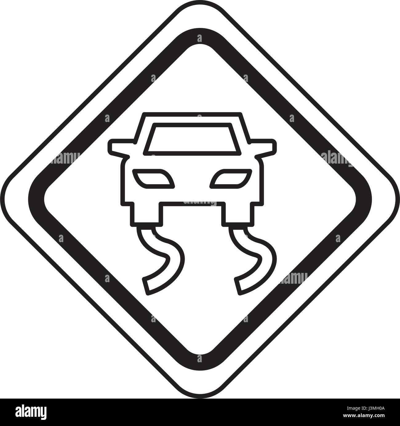 Slippery road traffic signal icon Stock Vector Image & Art - Alamy