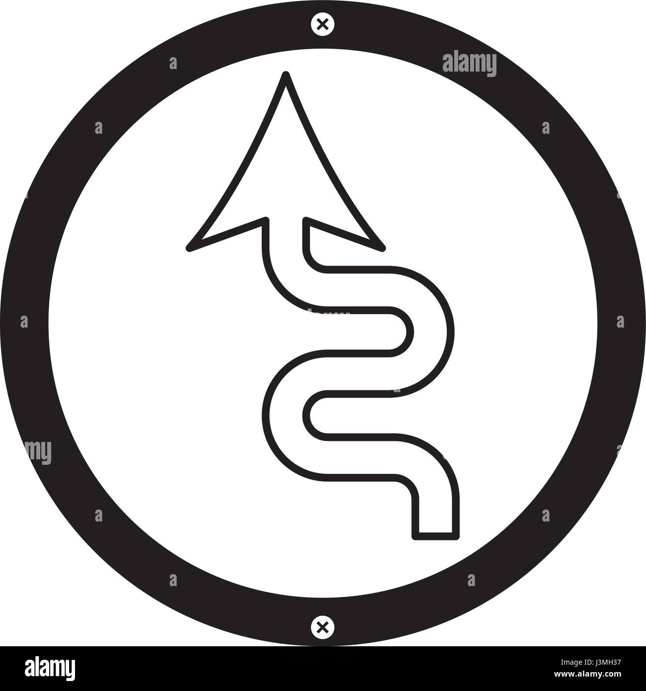 curved road arrow traffic signal icon Stock Vector Image & Art - Alamy