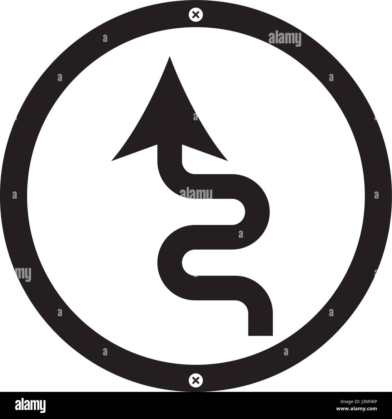 curved road arrow traffic signal icon Stock Vector Image & Art - Alamy