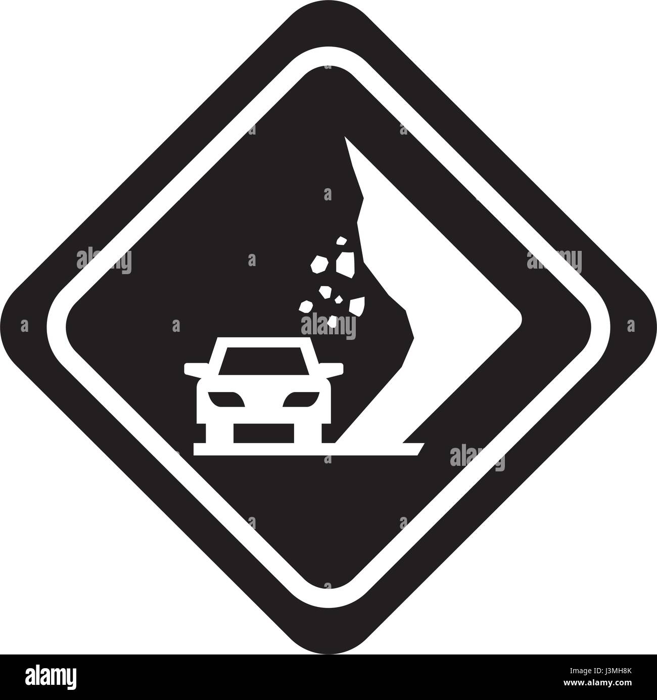 Landslides on the road traffic signal icon Stock Vector Image & Art - Alamy