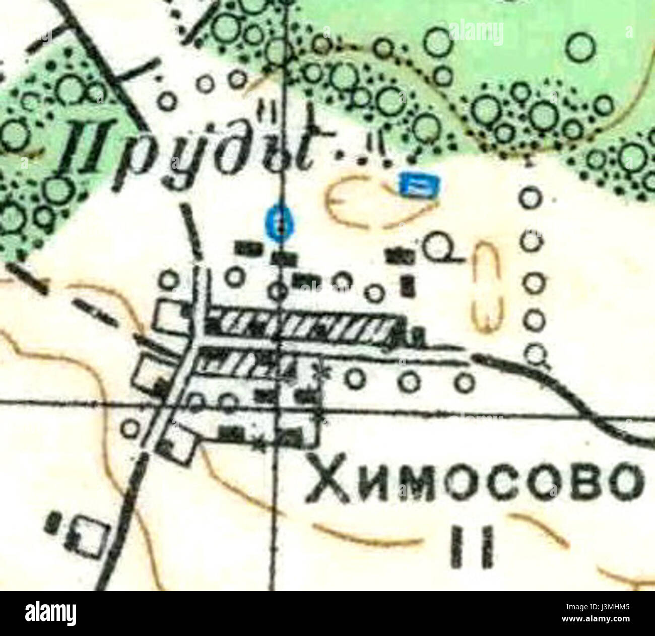 This image from 1938 depicts Himosovo, a village in Russia, showcasing ...