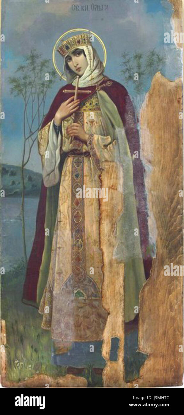 This 20th-century icon of Saint Olga is housed in the Yaroslavl Museum ...