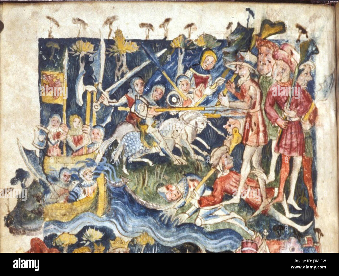 A detailed illustration from the Harley 1808 manuscript, depicting the ...