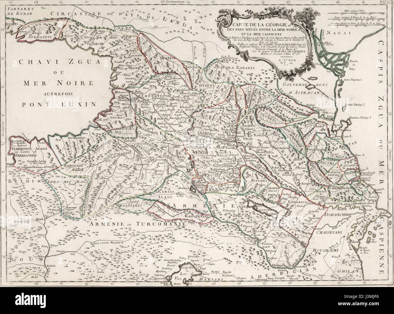 'Carte de la Georgie' is a map from 1775, depicting the region of ...