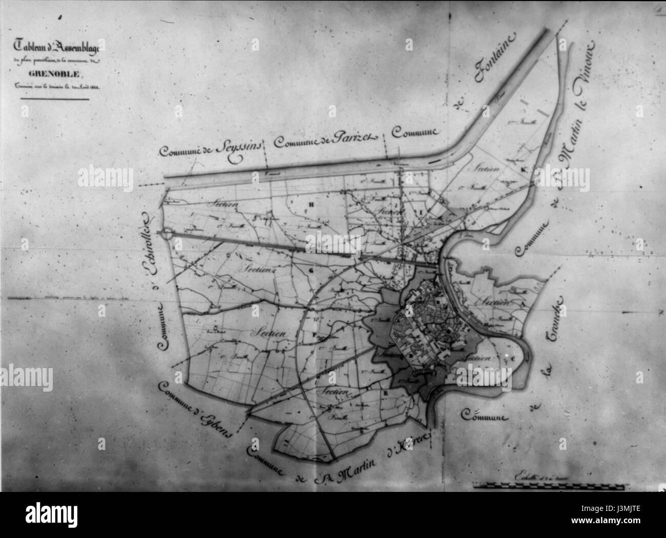 Grenoble map Black and White Stock Photos & Images - Alamy