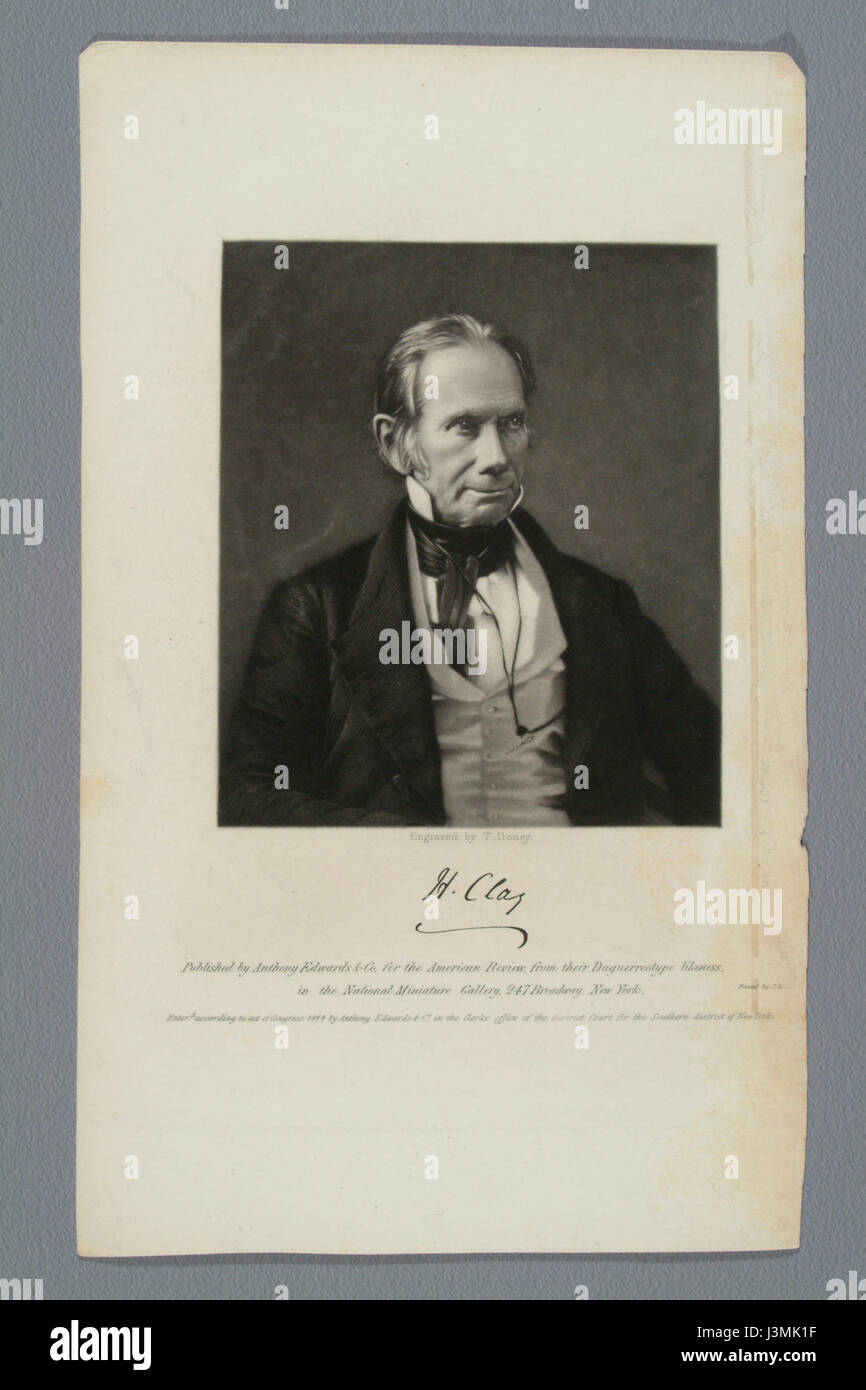 Henry Clay, a prominent American politician and statesman in the 19th ...
