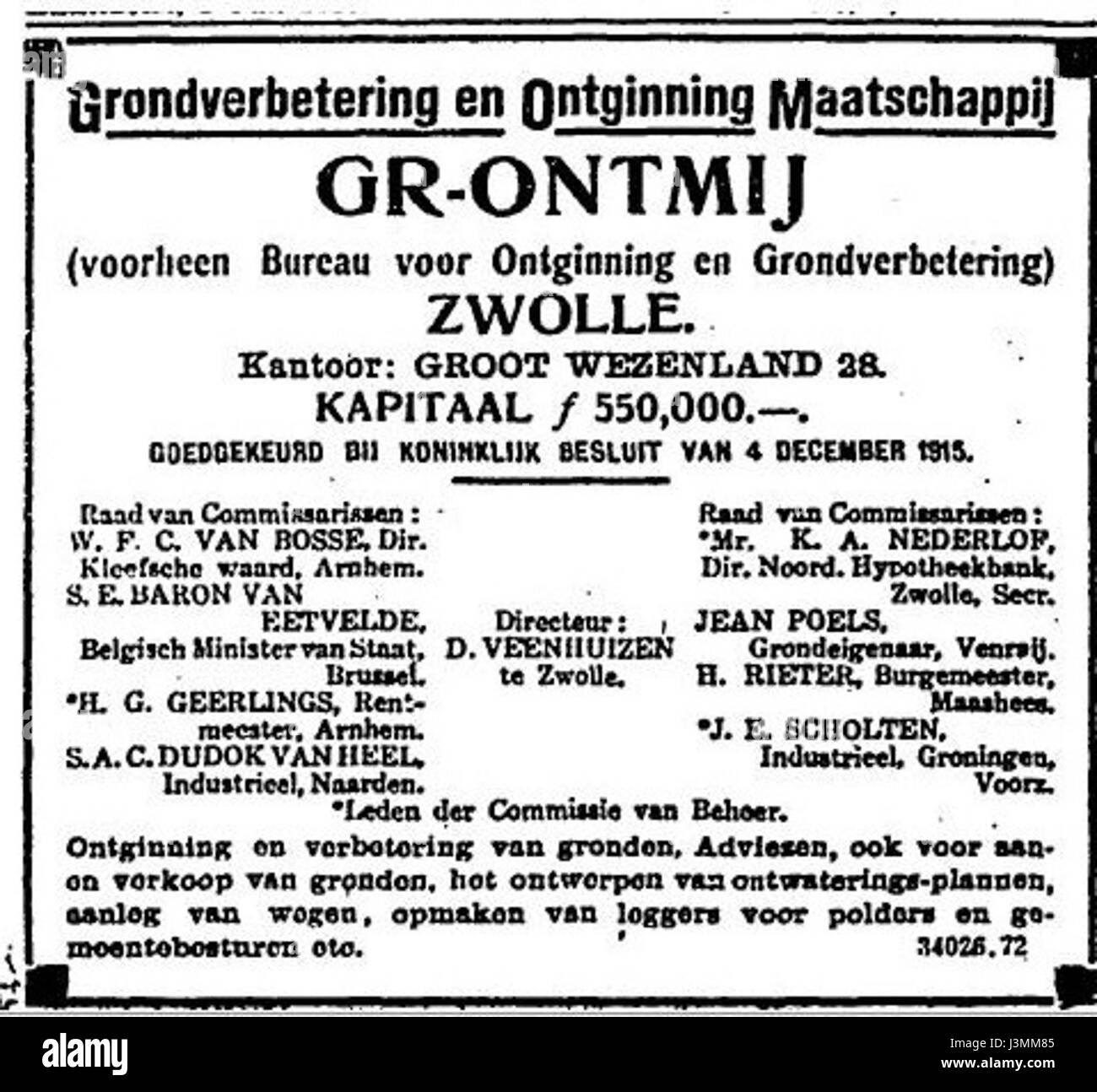 Grontmij advert 1916 Stock Photo - Alamy