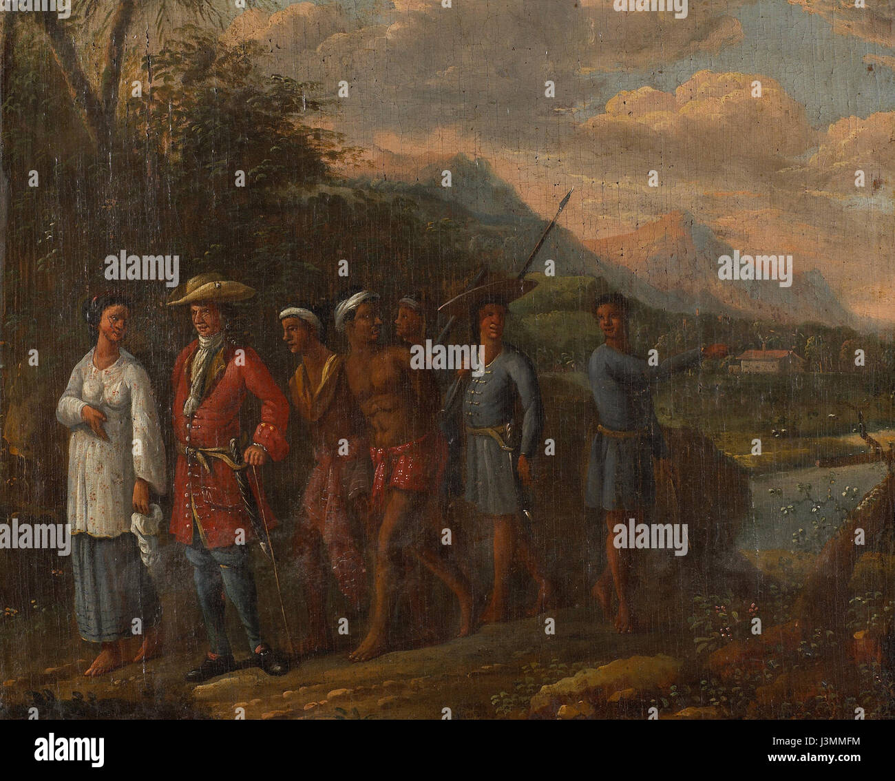 This painting from the Rijksmuseum depicts a Dutch merchant with slaves ...
