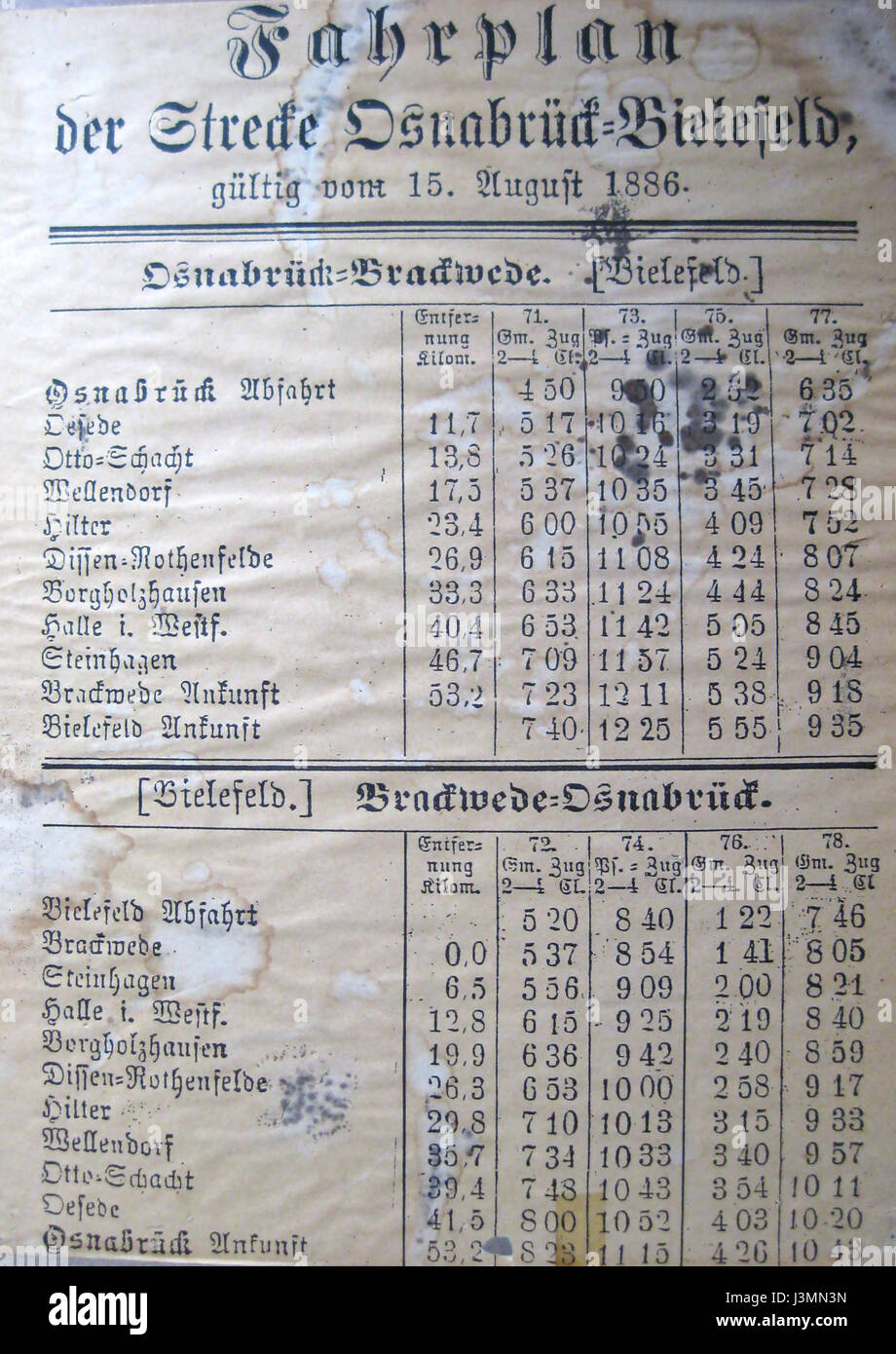 The 1886 timetable by Willem Haller offers insight into transportation ...