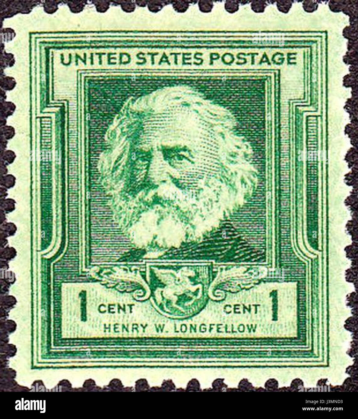 The 1940 issue 1c featuring Henry Wadsworth Longfellow commemorates the ...