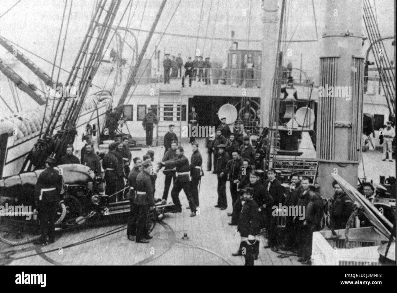 HMS Minotaur (1863) deck Stock Photo - Alamy