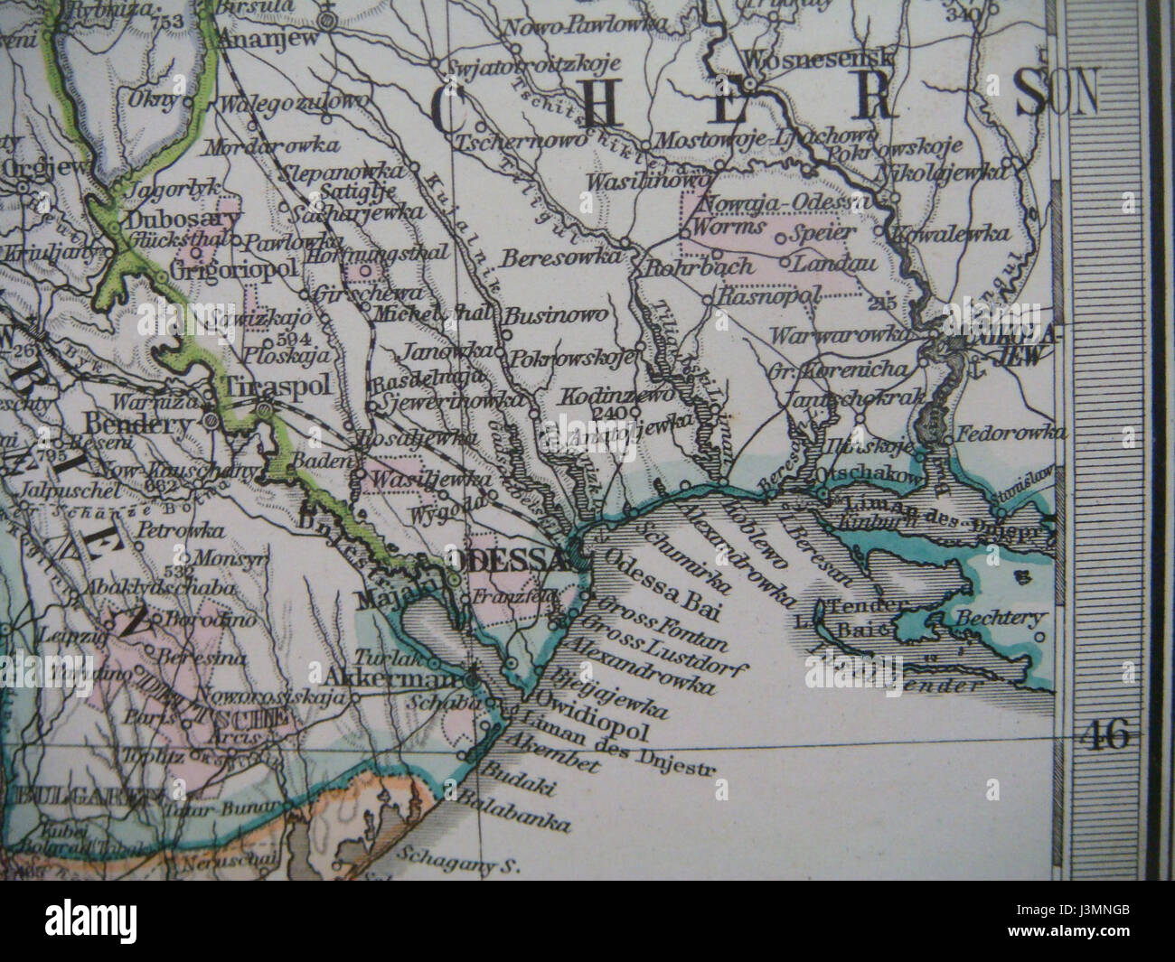 German map of Southern Russia end XIX century Stock Photo - Alamy