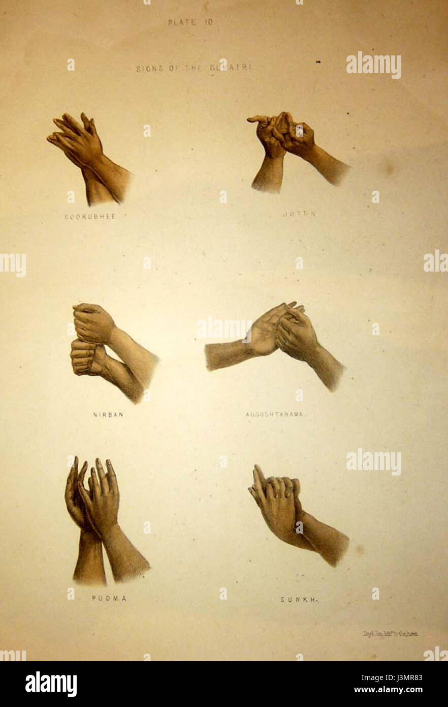 This refers to the study or representation of hand signs, possibly in ...