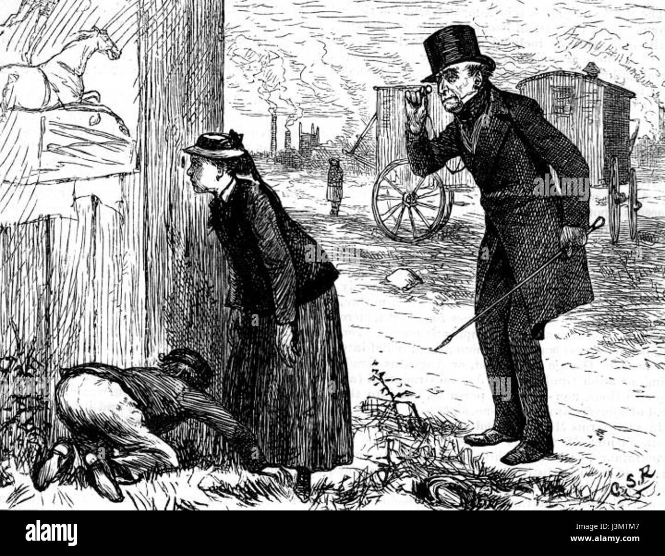 This 19th-century artwork by Charles Stanley Reinhart depicts a scene ...