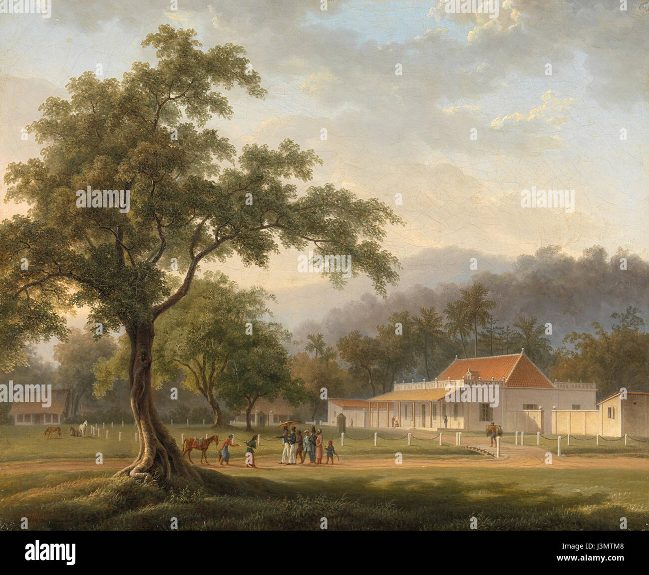 This Dutch colonial artwork depicts the house of Resident J. Ph. van ...