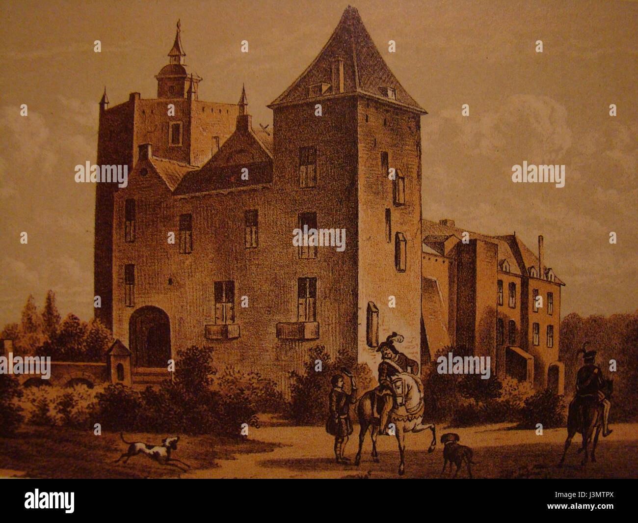 This image captures the Heusden Trap Kasteelen, a historical castle in ...