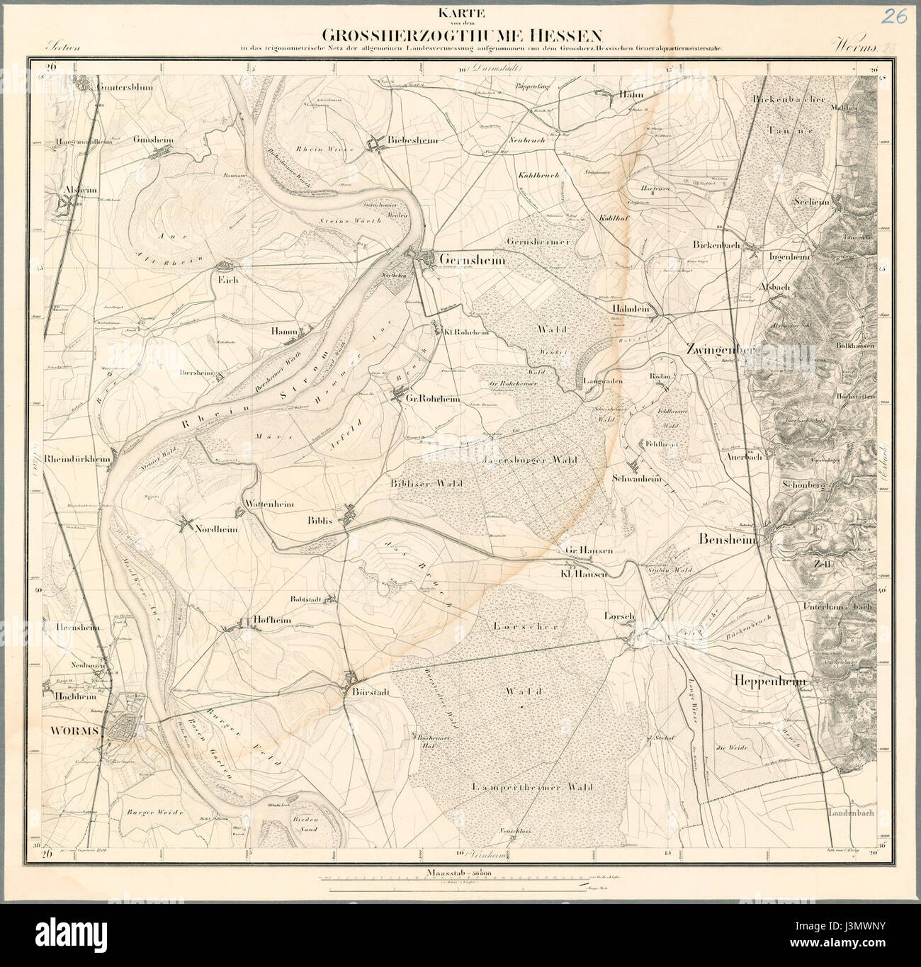 The 'Grossherzogtum Hessen 1832-1850 Karte 26' is a historical map ...