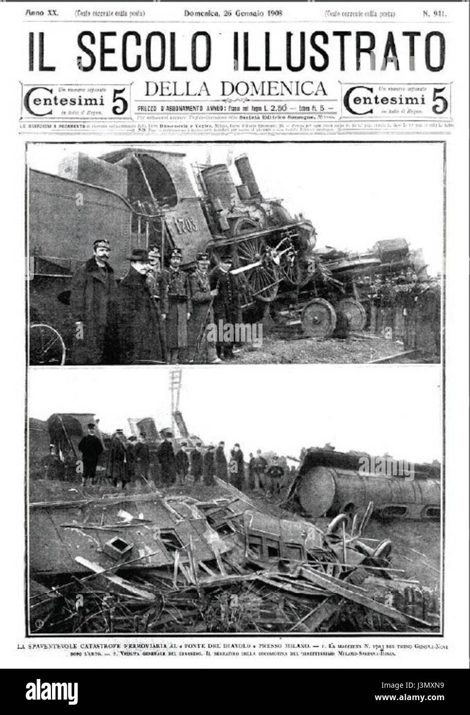 Il Secolo Illustrato della Domenica 26 gennaio 1908 Stock Photo - Alamy
