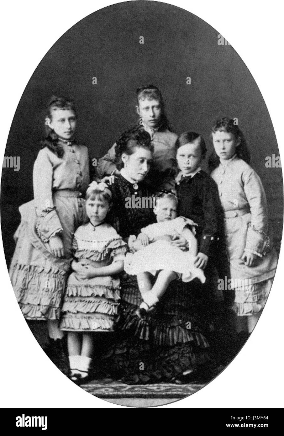 The image depicts Hessian children with their mother, likely from the ...