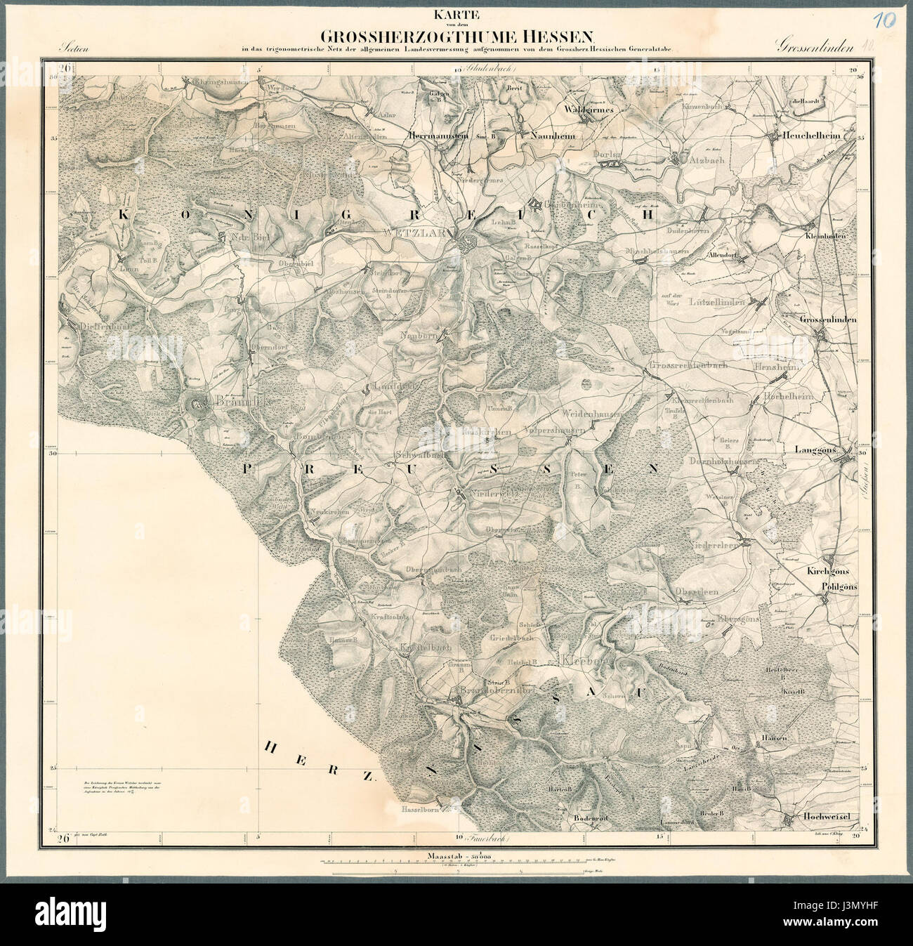 'Grossherzogtum Hessen 1832-1850 Karte' refers to a historical map of ...