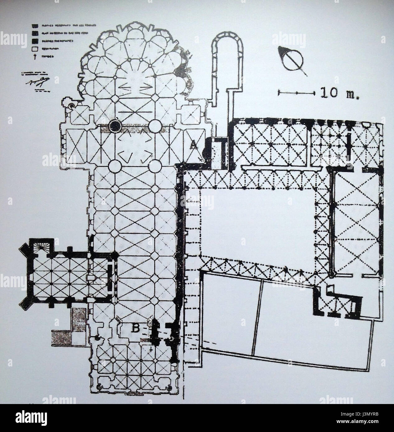The Hubert Abbaye de Deols Plan is a detailed architectural map ...