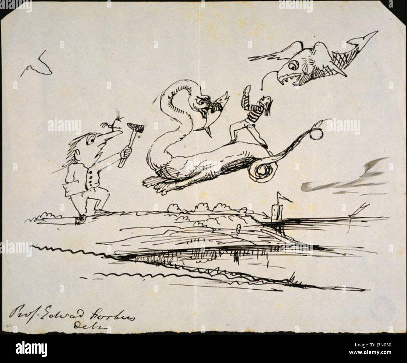 This depiction by Edward Forbes shows Gideon Mantell, a famous English ...