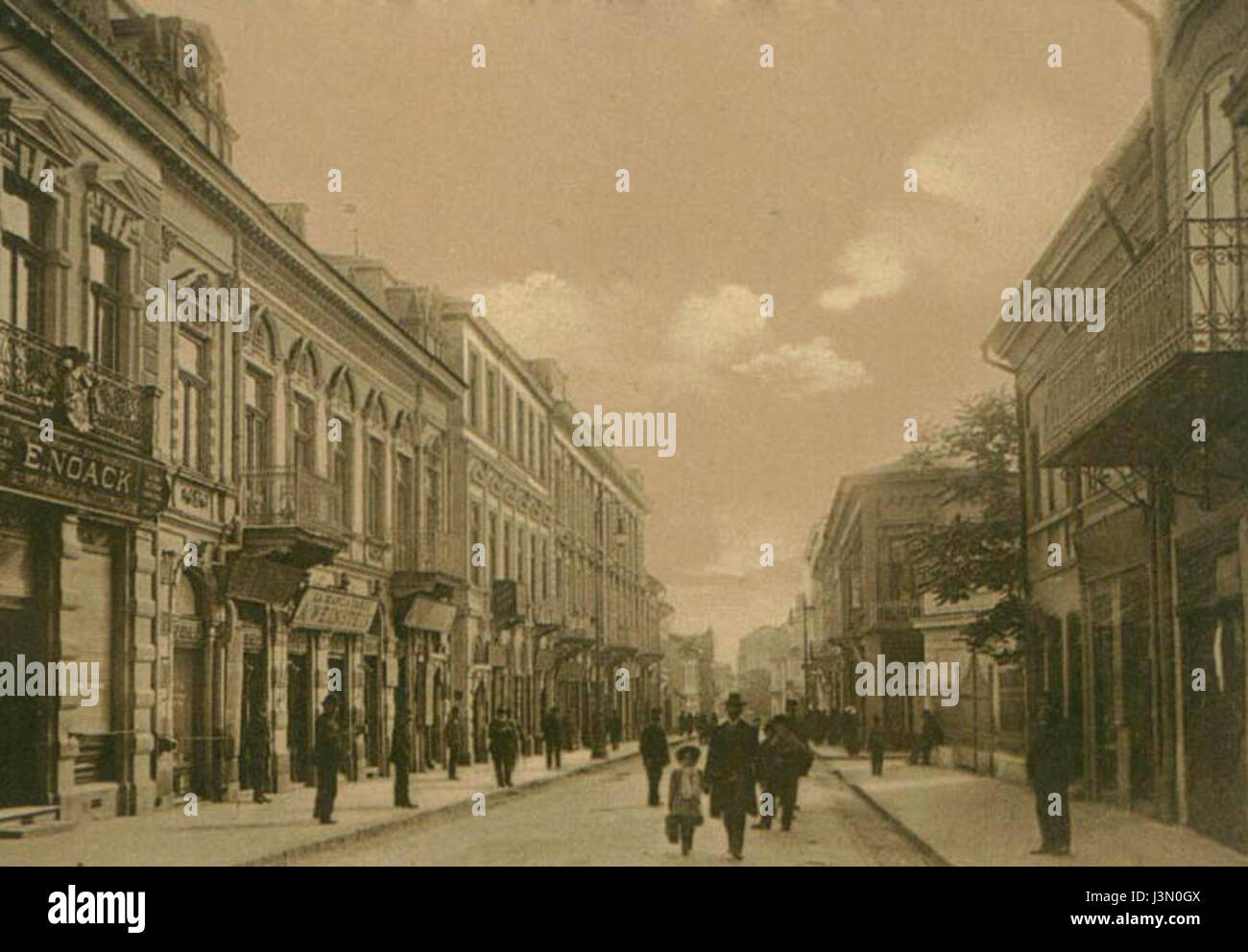 This image depicts a street in Iasi, Romania, located on Lapusneanu ...