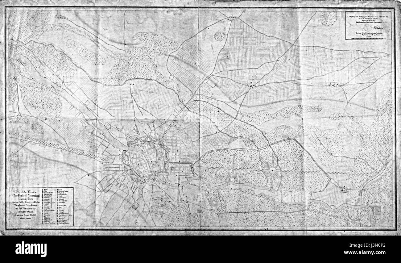 The 'Grundris Berlin 1698' is a historical map showcasing the city of ...