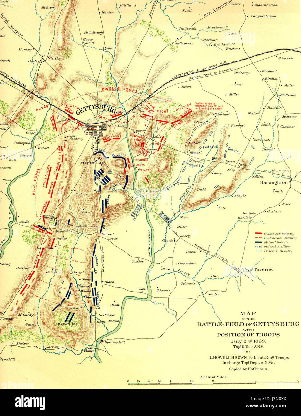 Gettysburg battlefield map hi-res stock photography and images - Alamy