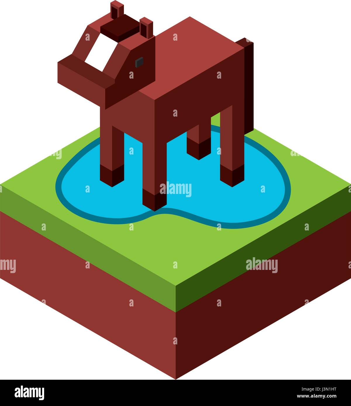horse with ground isometric isolated icon Stock Vector Image & Art - Alamy