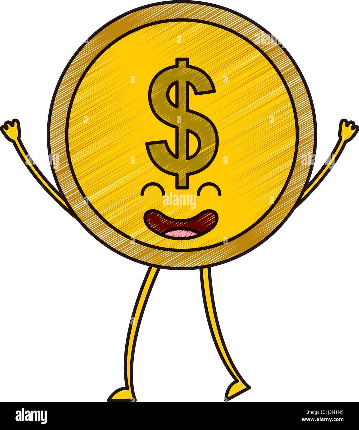 coin money kawaii character Stock Vector Image & Art - Alamy