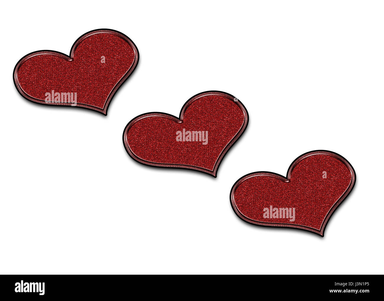 Red hearts laying down Stock Photo - Alamy