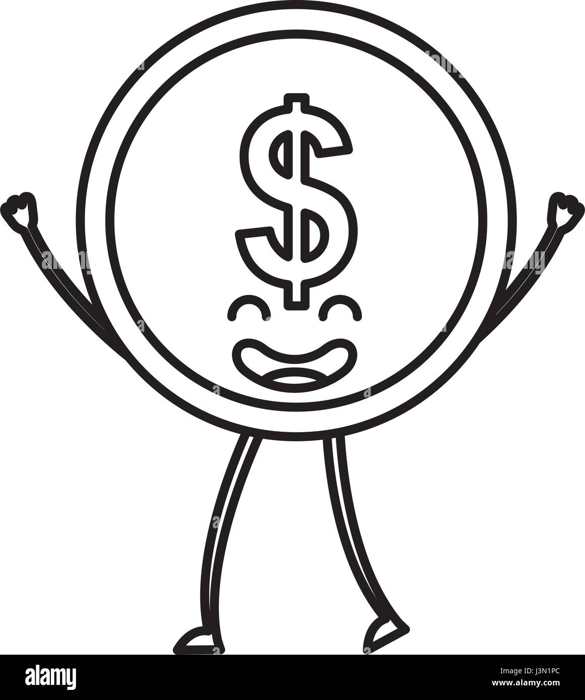Coin money kawaii character hi-res stock photography and images - Alamy