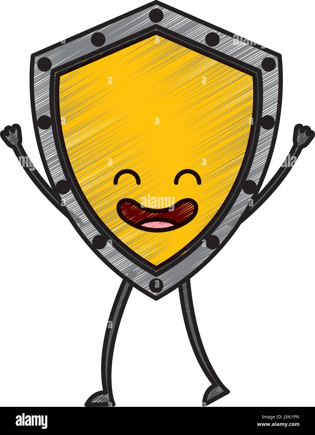 security shield kawaii character Stock Vector Image & Art - Alamy