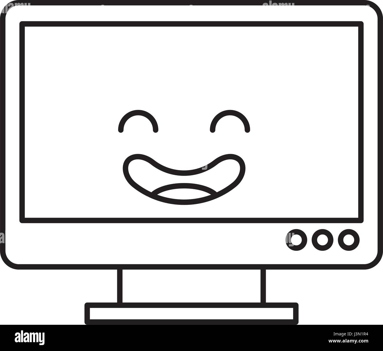 Monitor computer kawaii character hi-res stock photography and images ...